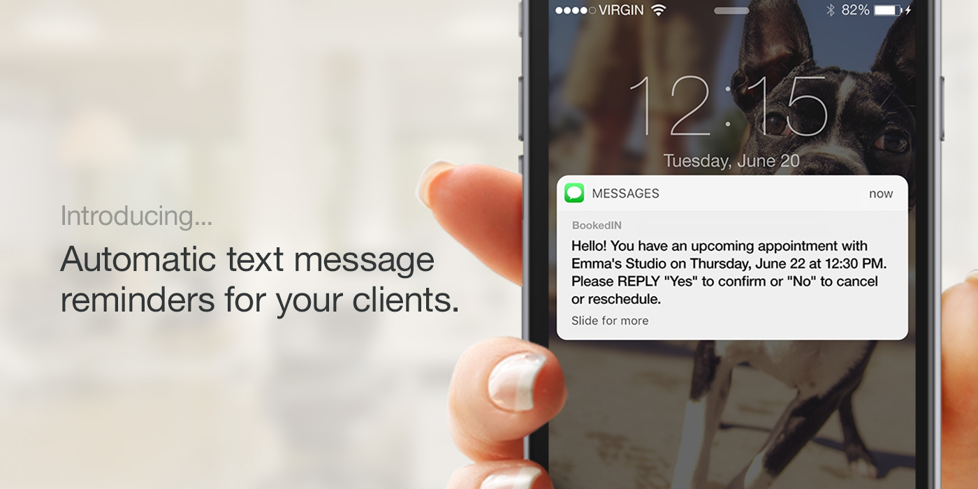 Just launched: Text Message Reminders - Bookedin