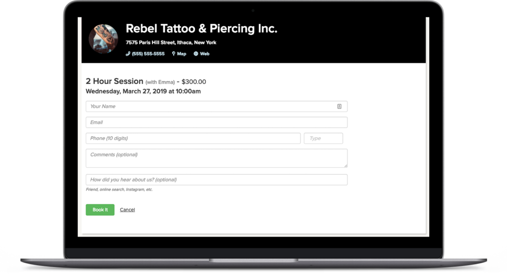Tattoo Shop Software: Appointment Scheduling & Payments - FREE Trial!