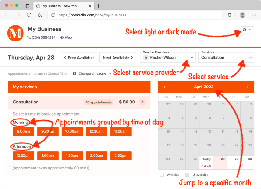 A Fresh New Online Booking Page Design - Bookedin