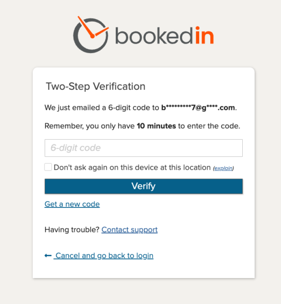 Keeping your Account Secure with Two-step Verification (2sv) - Bookedin